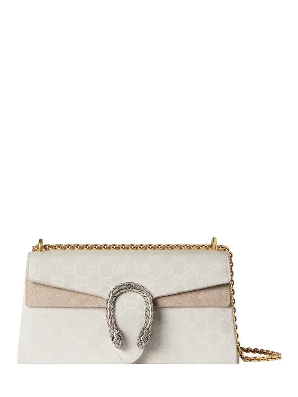 Gucci Dionysus Medium Shoulder Bag Gg Canvas - White