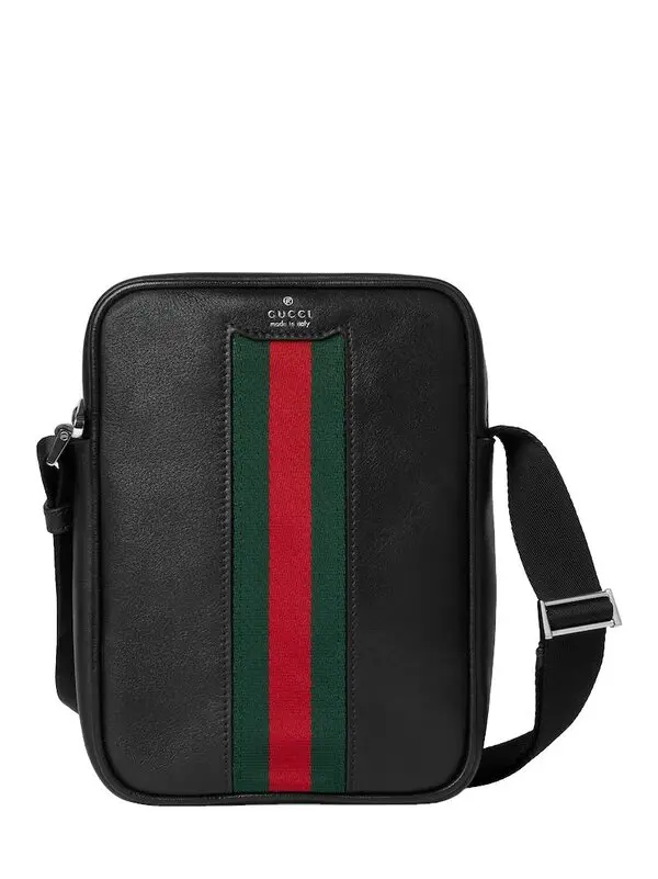 Gucci Mini Bag With Web Leather - Black