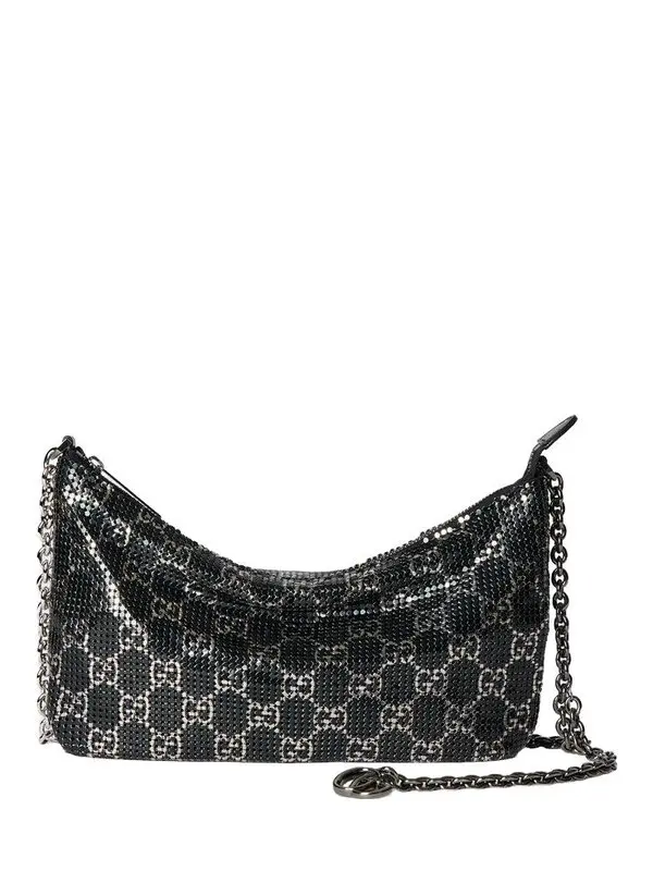 Gucci Metallic Evening Bag With Double G Charm - Silver