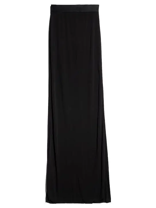 Gucci Viscose Crêpe Jersey Long Skirt - Black