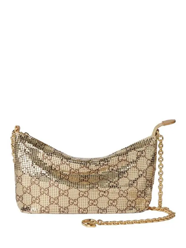 Gucci Metallic Gg Mesh Evening Bag - Gold