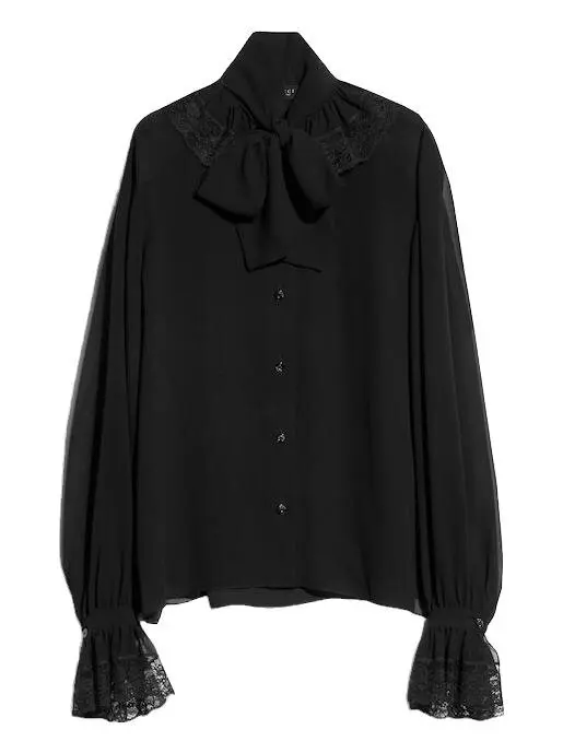 Gucci Light Silk Georgette Shirt - Black