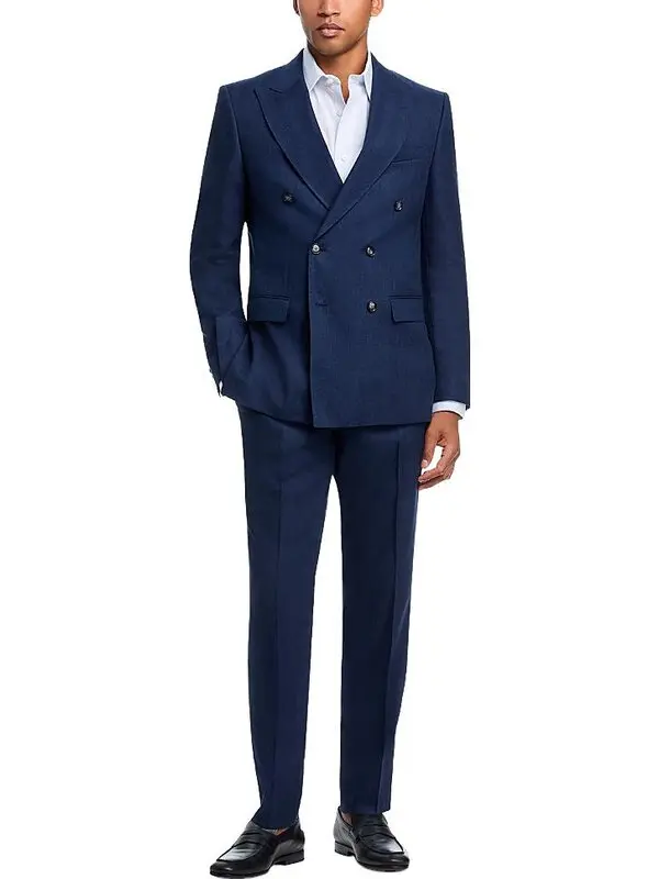 BOSS Slim Fit Double Breasted Suit - Dark Blue