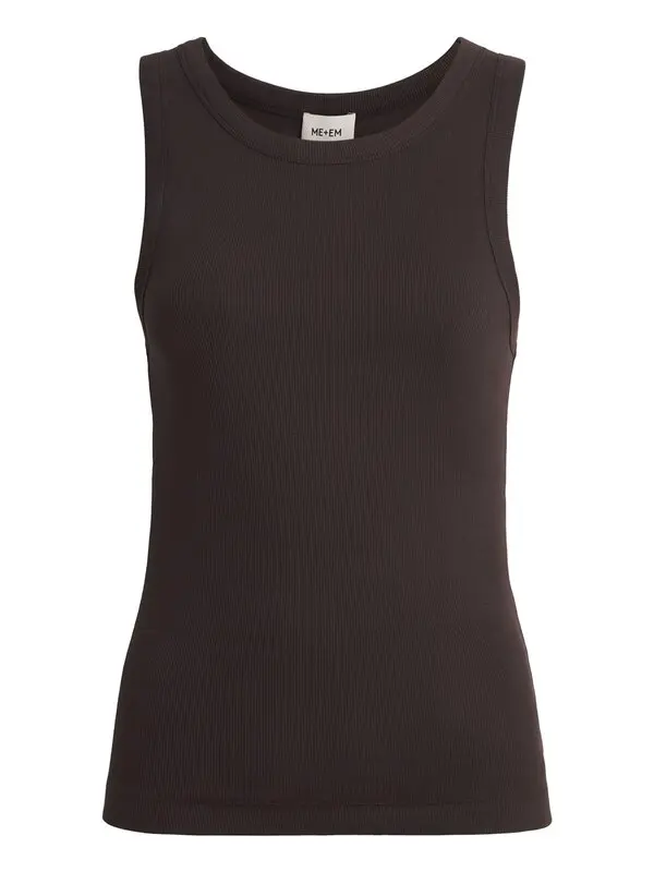ME+EM Stretch-cotton Tank Top - Brown