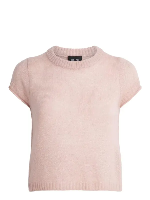 ME+EM Wool, Cashmere, And Silk T-shirt Sweater - Pink