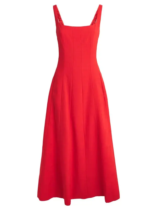 ME+EM Crepe Contour Maxi Dress - Red