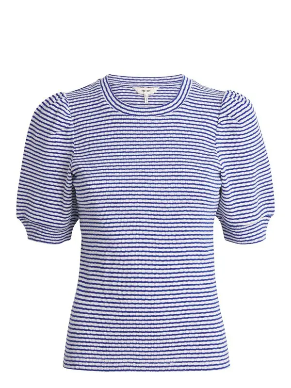 ME+EM Cotton Puff-sleeve T-shirt - Blue
