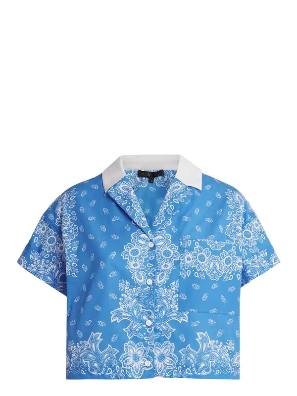 Maje Cotton Printed Shirt - Blue