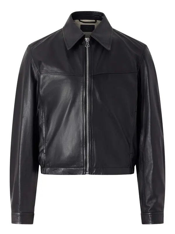 LEMAIRE Leather Biker Jacket - Black