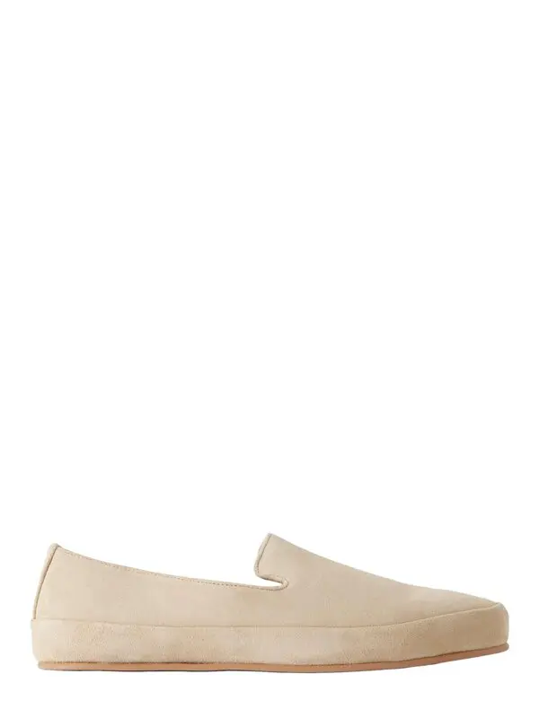 Mulo Evening Suede Loafers - Cream
