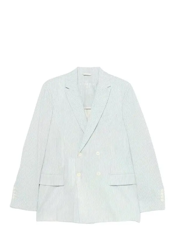 CIRCOLO 1901 Striped Double-breasted Blazer - Blue