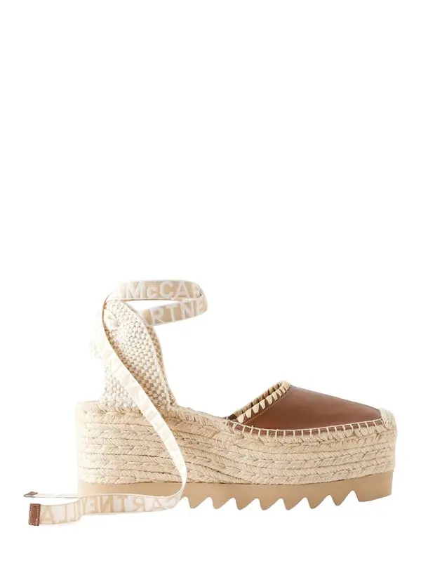 Stella McCartney Gaia Espadrille Wedges - Tan