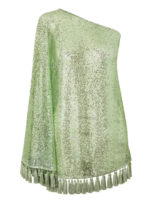TALLER MARMO Sequined Fringed Blouse - Green