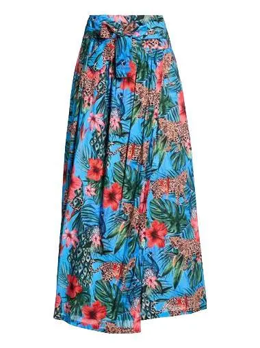 CONNOR & BLAKE Printed Maxi Wrap Skirt - Azure