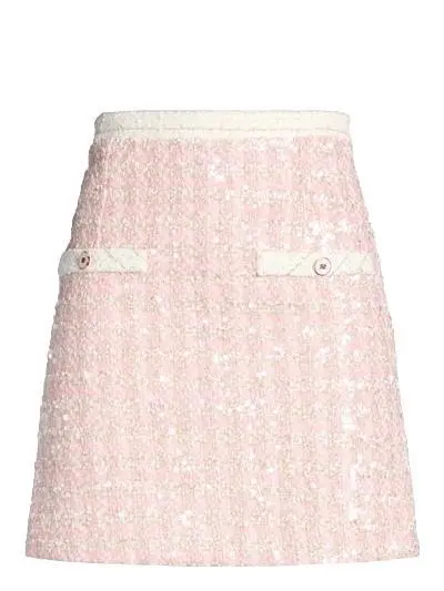 Sandro Mini Sequinned Tweed Skirt - Pink