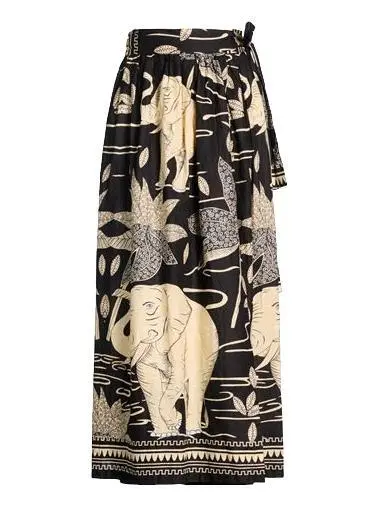 CONNOR & BLAKE Cotton Maxi Wrap Skirt - Black