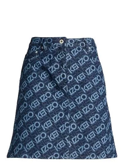 Kenzo Denim Flared Skirt - Blue