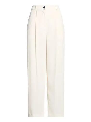 Armani Exchange Wide Leg Twill Pants - White