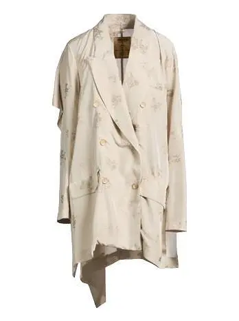 UMA WANG Satin Jacquard Overcoat - Off White