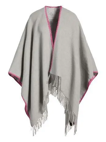 Maje Knitted Jacquard Cape - Grey