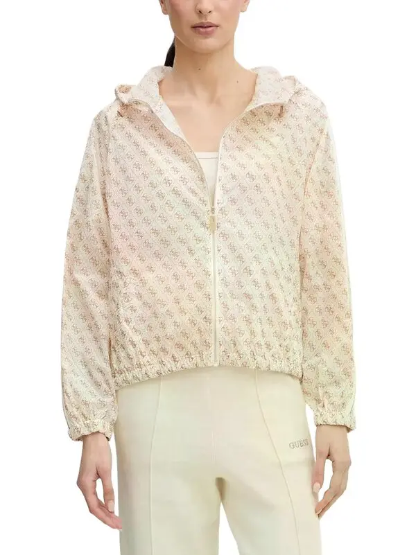 Guess Patterned Hooded Jacket - Neutrals