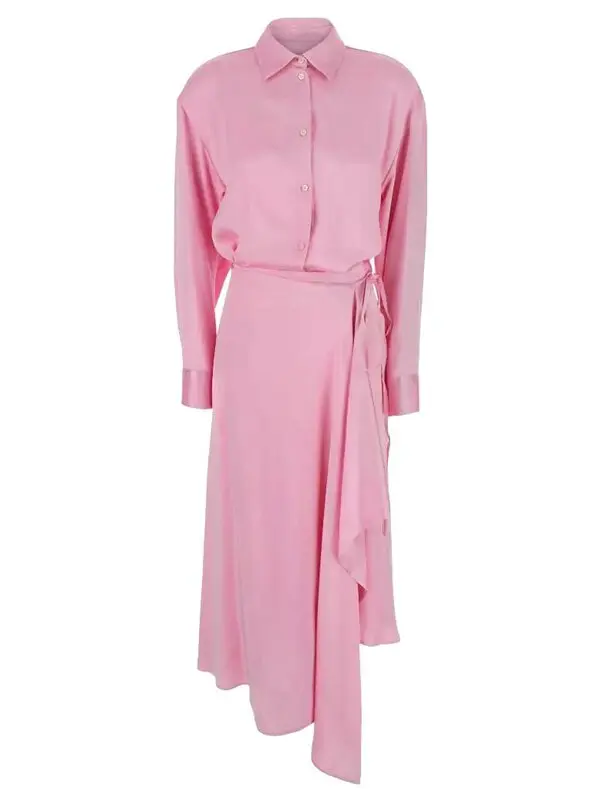 MSGM Wrap-style Asymmetric Dress - Pink