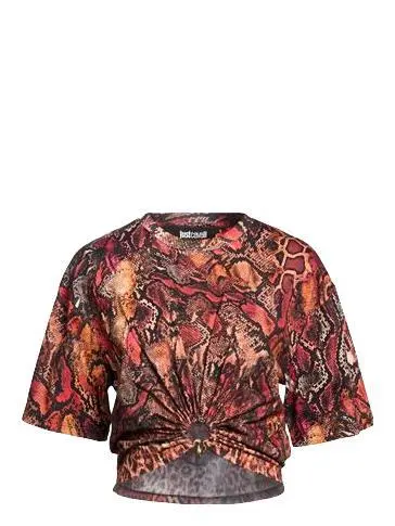 Just Cavalli Snakeskin-print Cotton T-shirt - Mandarin