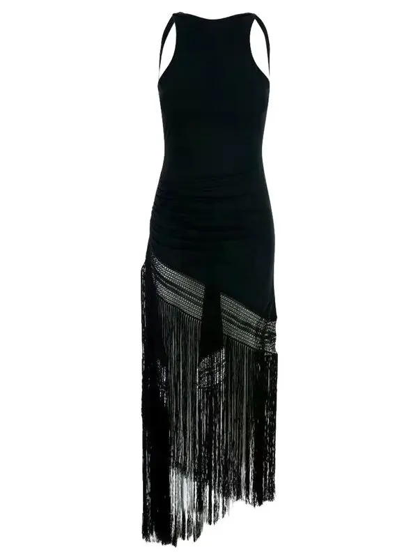 Andamane Marisol Fringe-trimmed Maxi Dress - Black