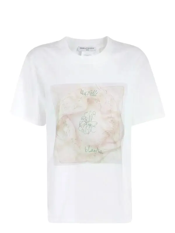 ISABELLE BLANCHE Print Detail Crewneck T-shirt - White