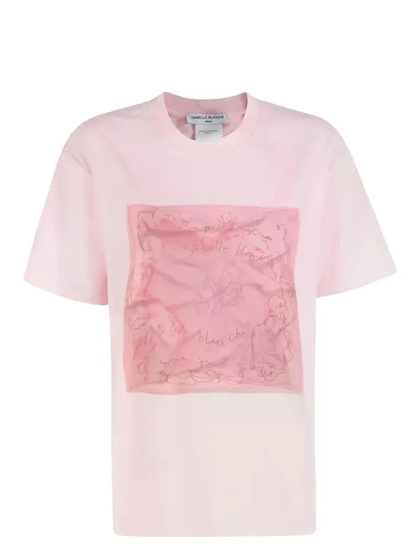 ISABELLE BLANCHE Print-detail Crew Neck T-shirt - Pink