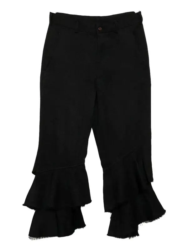 Comme Des Garçons Frayed-edge Trousers - Black