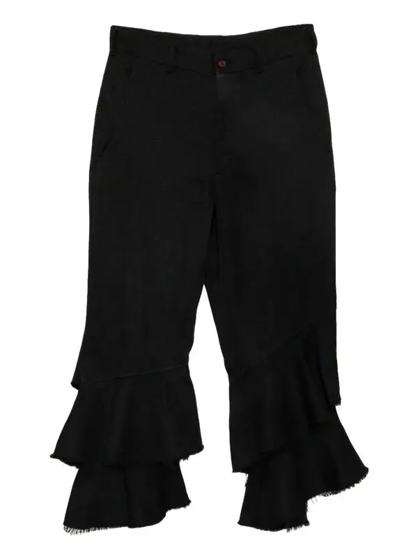 Comme Des Garçons Frayed-edge Trousers - Black