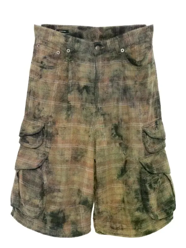 R13 Bermuda Cargo Shorts - Green