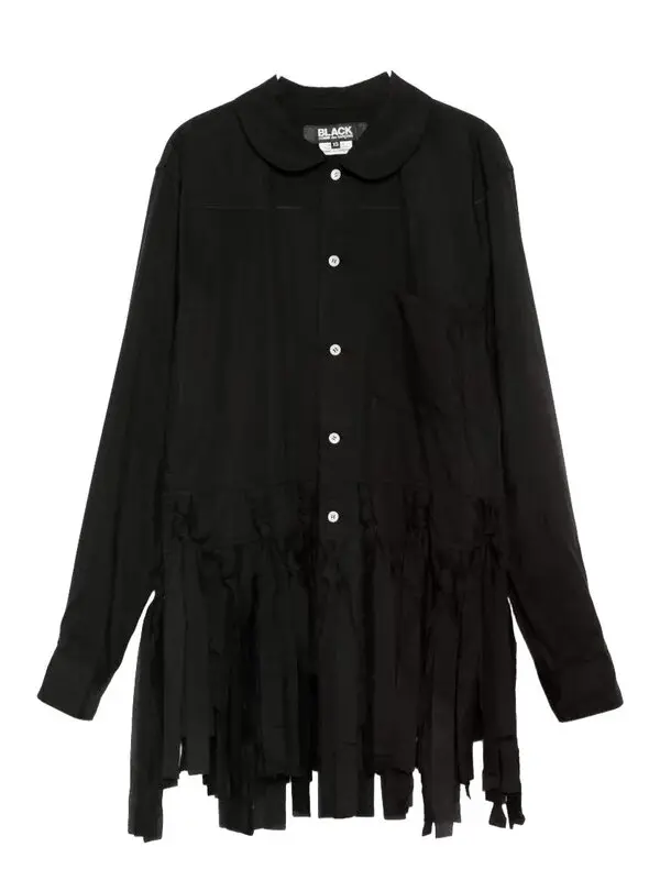 Comme Des Garçons Knotted Fringe-trim Shirt - Black