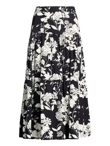 Maje Midi Cotton Skirt - Black