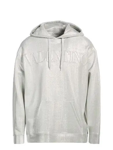 Valentino Garavani Sweatshirt In Cotton, Polyamide, And Metallic Fiber - Silver