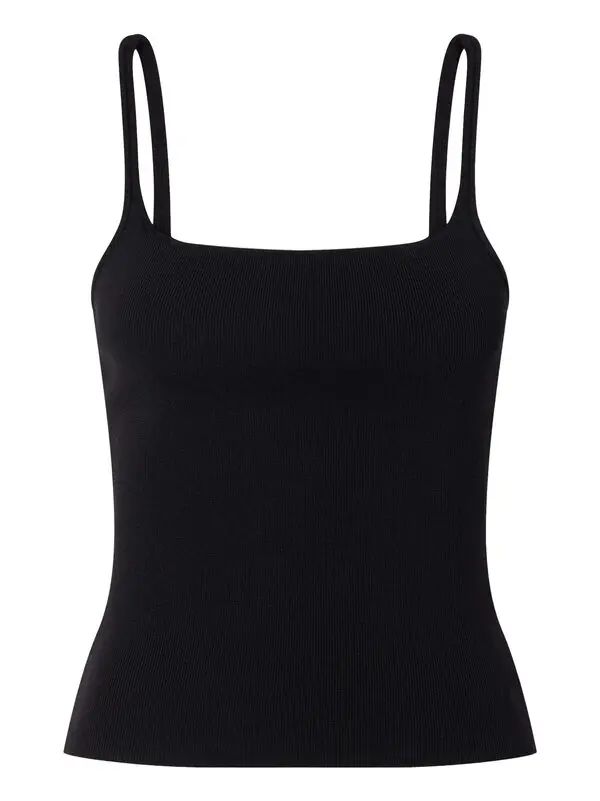 ST. AGNI Rib-knitted Jersey Tank - Black