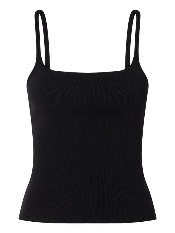 ST. AGNI Rib-knitted Jersey Tank - Black