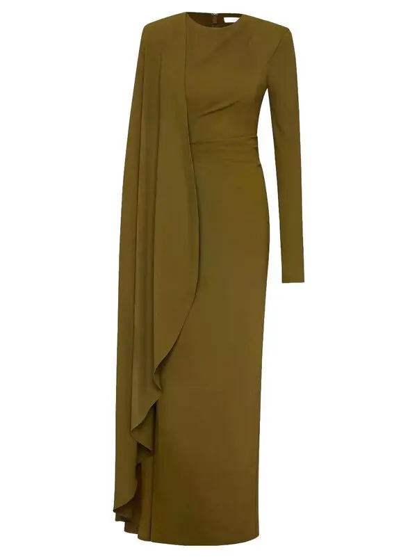 Rachel Gilbert Dion Cape Gown - Green