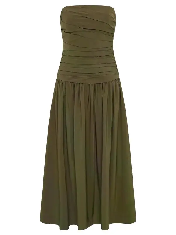Rachel Gilbert Gale Strapless Midi Dress - Green