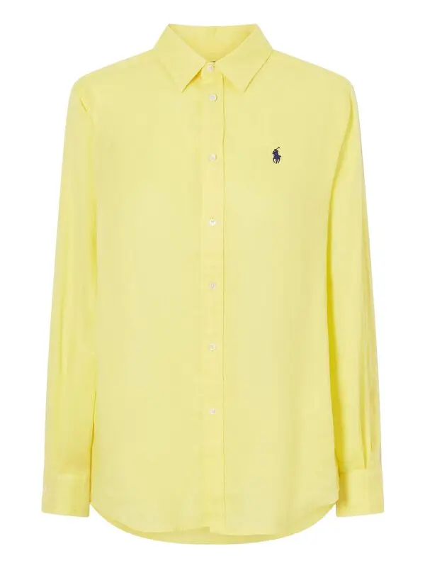 Polo Ralph Lauren Logo-embroidered Linen Shirt - Yellow