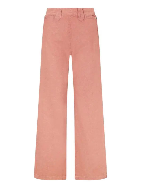 Ralph Lauren Billie Cotton And Linen-blend Flared Pants - Pink