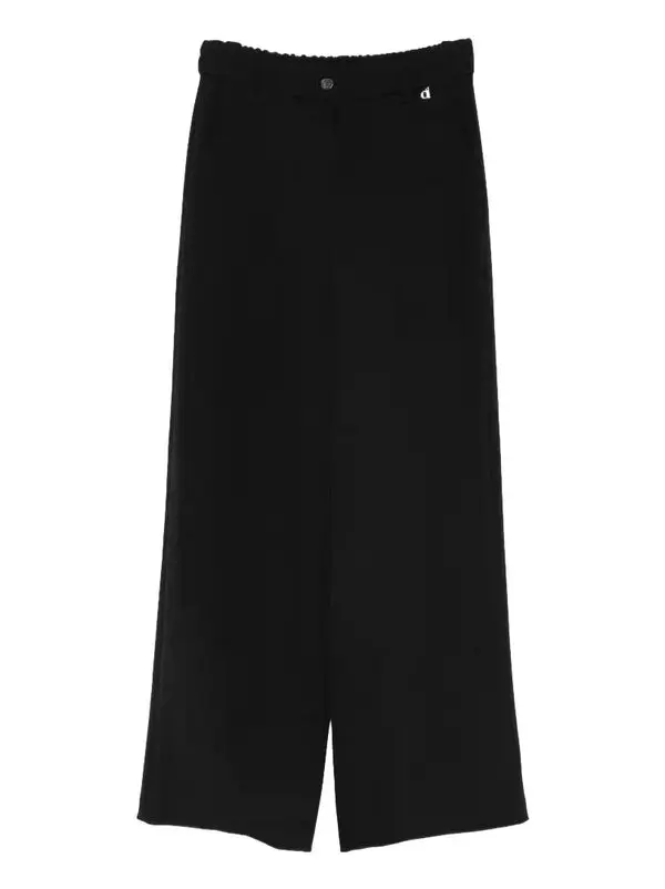 Dixie Logo Plaque Wide-leg Trousers - Black