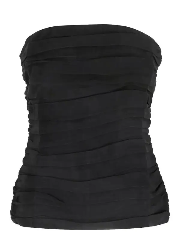 HERSKIND Ringo Ruched Strapless Top - Black