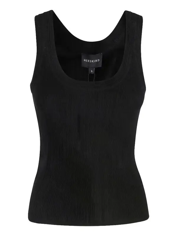 HERSKIND Morris Ribbed Tank Top - Black