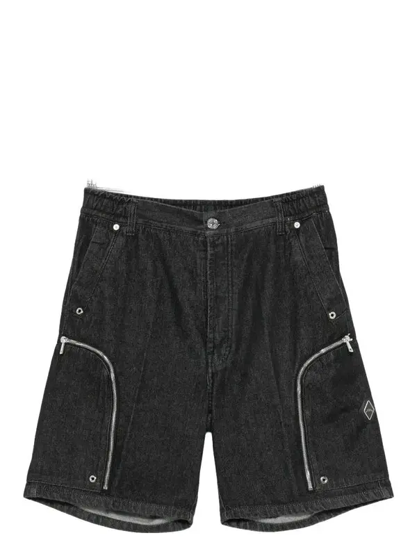 YES LONDON Zip-detail Denim Shorts - Black