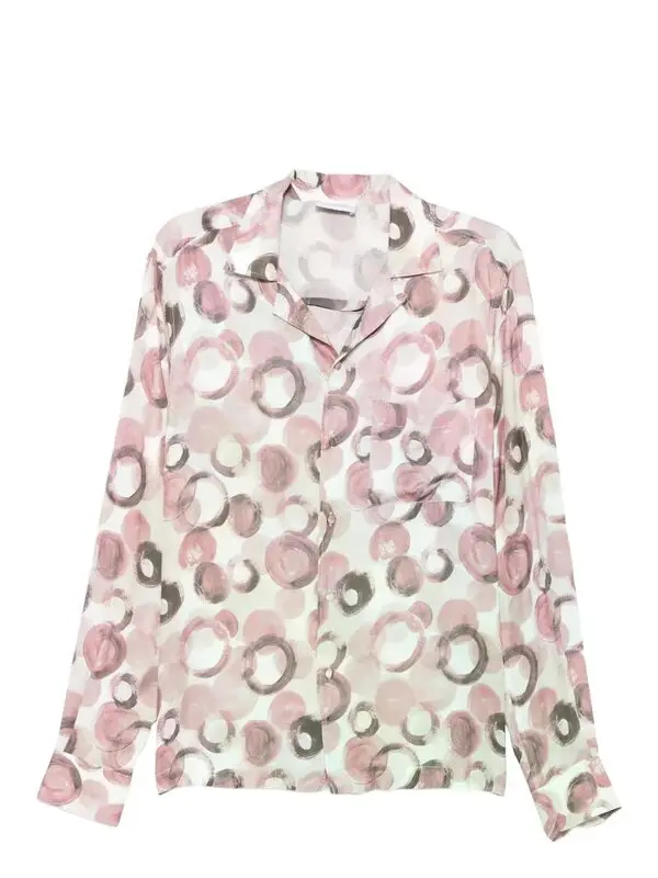Tagliatore Circle-print Long-sleeve Shirt - Pink