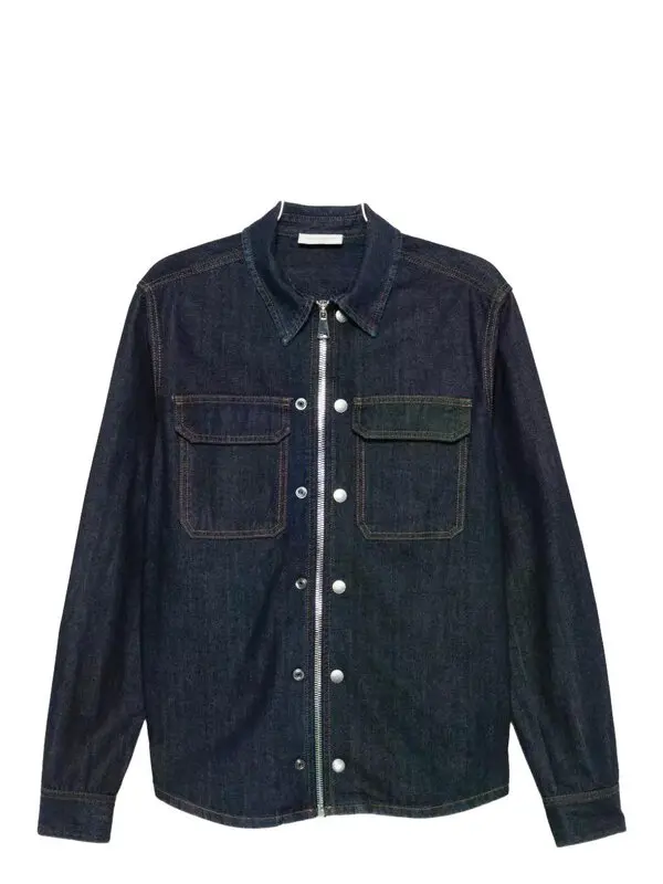 YES LONDON Zip-up Denim Shirt - Blue