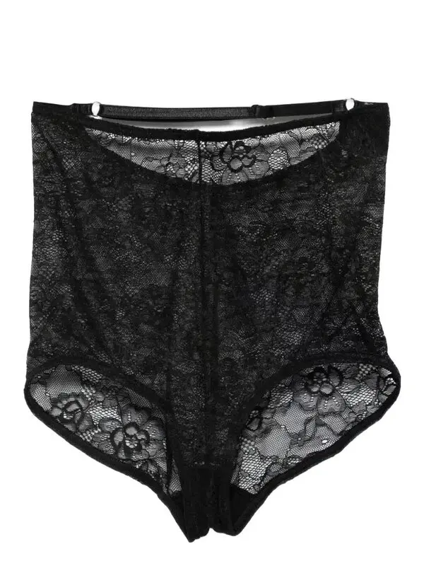 Alchemy Fashions X Lia Aram Floral-lace Shorts - Black