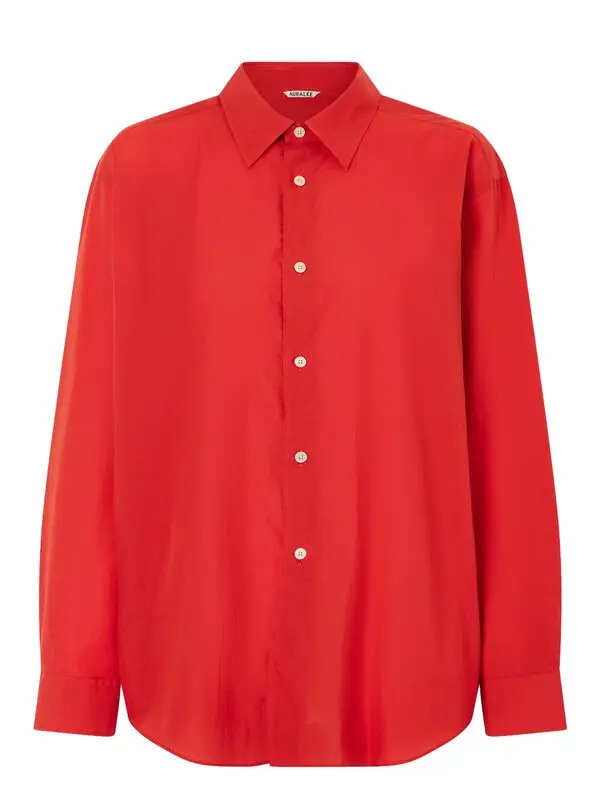 Auralee Cotton-poplin Shirt - Red